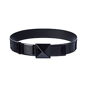 Valentino Roman One Stud 40Mm Patent Belt, 85, Black