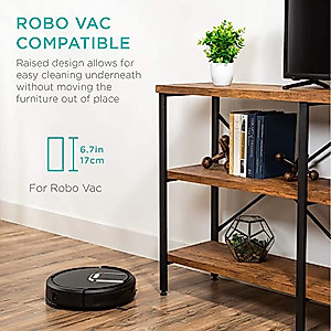 Best Choice Products Large Console Table, 3-Tier 55in Rustic, Industrial Sofa Table Storage for Living Room, Entryway, Foyer, Hallway w/EVA Non-Scratch Feet, Steel Frame - Brown