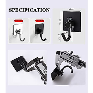 8 Pack Adhesive Hooks Heavy Duty Stainless Steel Wall Hooks Sticky Holder Waterproof Aluminum Towel Hooks for Hanging Coat Hat Key Clothes Closet Hook Wall Mount for Kitchen Bathroom Office