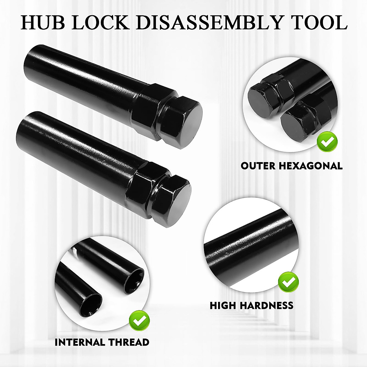 qboonpt Spline Lug Nut Socket, 6 Spline & 7 Spline Lug Nut Key Set, 6 Point Wheel Lock Quick Removal Tool Replacement Kit for Easy Installation and Removal of Lug Nuts on Aftermarket Wheels (Black)