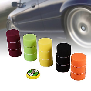 16pcs 2" Car Buffing & Polishing Pad Kit, Sponge Buff Pad Drill Adapter Grip Backing Plate M6 for Car Buffer Polisher Sanding Waxing Cutting