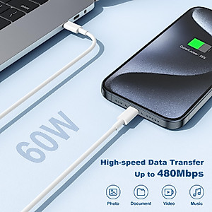 iPhone 15 Fast Charger,20W USB C Wall Charger with 60W USB C to C Charging Cable(6FT) for iPhone 15/15 Pro/15 Pro Max,2022 iPad Pro 11/12.9 inch,New iPad Air 5th/4th,iPad 10th Generation,iPad Mini 6