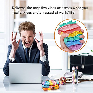 Pop It Fidget Toys Pop Its Fidgets, Silicone Fidget Toy Pack Poppet Figit Sensory Toys Popit Popits Popper Poppers Ice Cream Strawberry Hamburger Toy Gifts