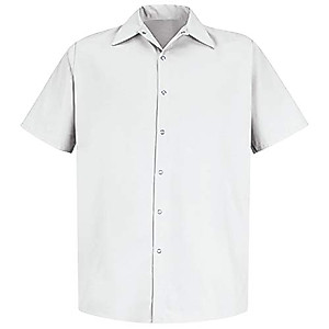 Red Kap Men's Specialized Pocketless Work Shirt, White, Short Sleeve 2X-Large