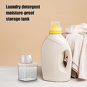 Airtight Laundry Detergent Dispenser with Measuring Cup | Clear Laundry Powder Detergent Storage Box, Washing Powder Container Storage Bucket Detergent Box