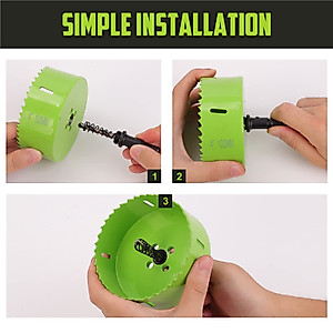 Yougfin 4 inch 102mm Hole Saw, Bi-Metal HSS Hole Cutter with Hex Shank Drill Bit Adapter for Cornhole Boards, Metal, Drywall, Plasterboard, Wood and Plywood