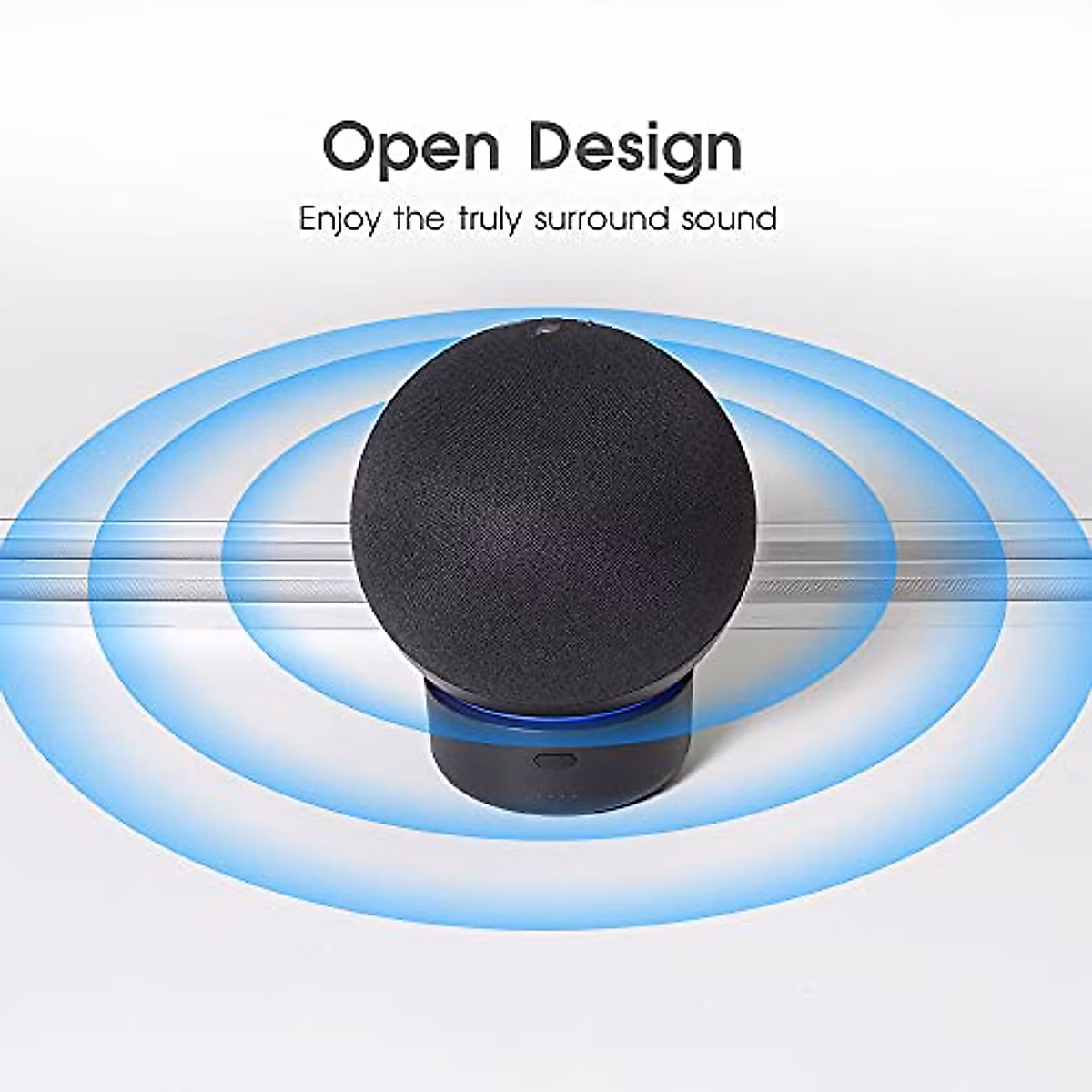 GGMM E4 Battery Base for 4th Generation, Work with Smart Speaker 4th Gen with Premium Sound, Make 4th Gen Portable, 10000 Battery Capacity Rechargeable Battery Stand, Black (Not Include The Speaker)