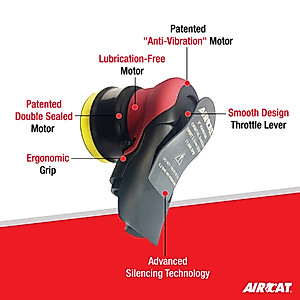 AIRCAT Pneumatic Tools 6700-3-336: Non Vac Orbital Palm Sander and Polisher 11,000 RPM