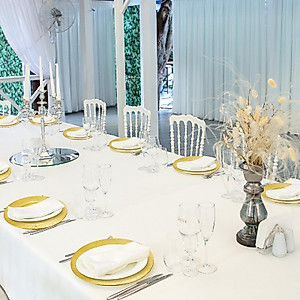 Yinder Set of 24 Round 13" Gold Charger Plates Plastic Reef Plate Chargers Decorative Plates for Table Elegant Gold Decor Plates for Wedding Event Banquet Holiday Birthday Party Place Setting