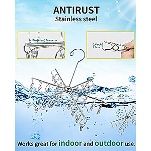 WYCQKL Clothes Drying Rack 24 Clips, Space Saving 360° Rotatable Hook Bra Hanger for Towel, Socks, Baby Clothes, Herbs