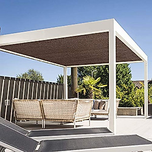 Eden's Decor Straight Flat-Edged Sun Shade Sail Rectangular 7' x 8' Brown UV-Blocking Outdoor Canopy Fabric Cloth Awning for Pergola Patio Garden Backyard Custom Size