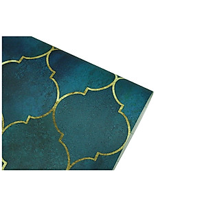 HAOKHOME 96034 Peel and Stick Wallpaper Graphic Trellis Emerald/Sapphire Blue/Gold Removable contactpaper for Home Bathroom Decorations 17.7in x 9.8ft