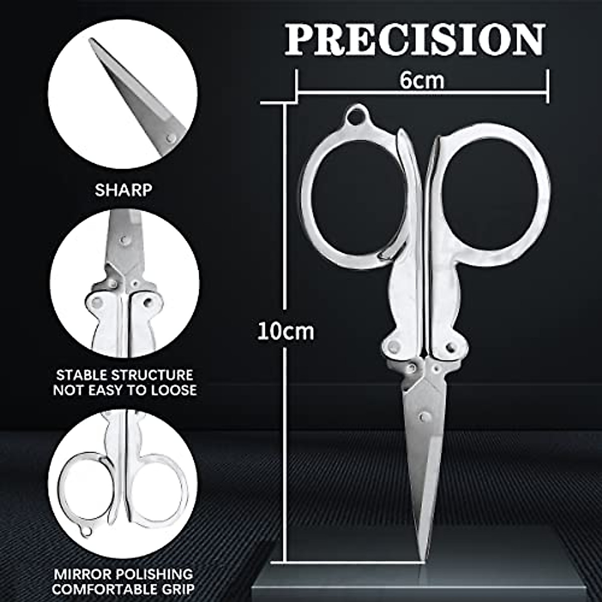 Folding Scissors Travel Scissors Pocket Scissors Small Foldable Scissors Perfect For Family Travel Craft Camping Outdoor (4)