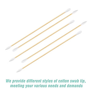 BOOSTEADY GM00153 6 Inch Cotton Gun Cleaning Swabs with Bamboo Handle, Pack of 400 Pointed and Round Tips in Storage Case