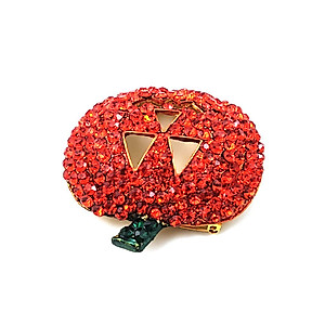 STYLE LOVELY CRYSTAL HALLOWEEN CHRISTMAS PUMPKIN BROOCH PIN JEWELRY GIFT FASHION BROACH Clever design