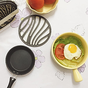 Unoschrim Mini Egg Frying Pan 4.7-Inch 3Pcs, Non-stick One Egg Frying Pan with Bakelite Handle, Cast-Iron Pot Designed for Eggs and Pancakes, All Stoves are Compatible - Non Toxic