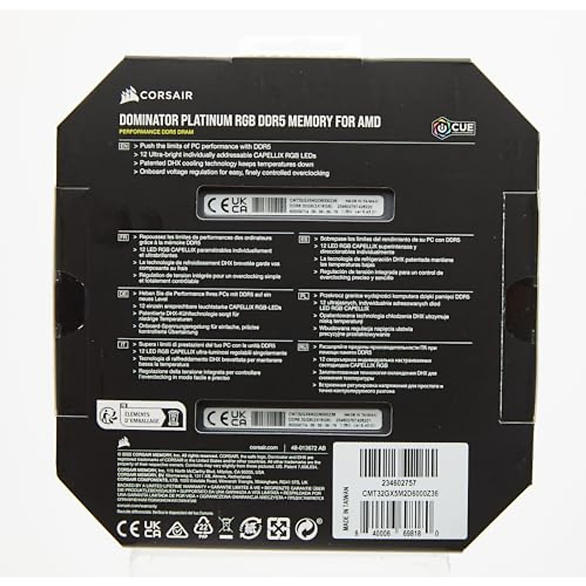 CORSAIR DOMINATOR PLATINUM RGB DDR5 32GB (2x16GB) DDR5 6000MHz CL36 AMD EXPO Intel XMP iCUE Compatible Computer Memory – Gray (CMT32GX5M2D6000Z36)