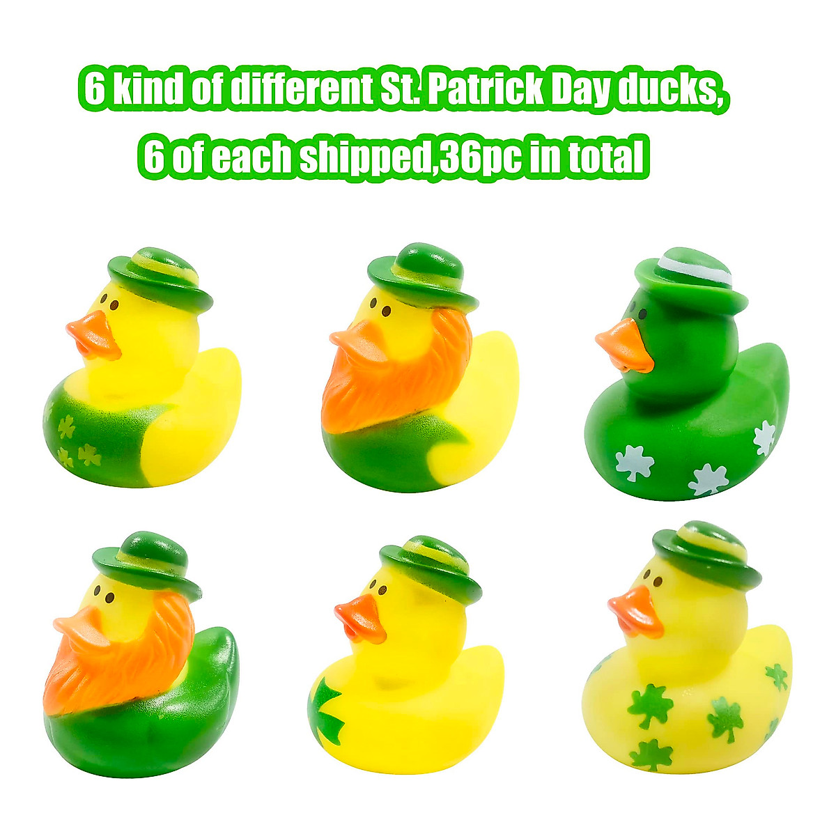 27 PCS St. Patrick's Day Rubber Ducks,Baby Showers Accessories,Mini 2.16" Duckies Bath Toys for Kids St. Patrick's Day Party Favors,Gift Exchange (St. Patrick's)
