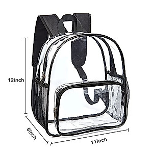 Clear Mini Backpack Stadium Approved, Waterproof and Lightweight Heavy Duty Transparent Backpack for Concert, Security Travel & Stadium