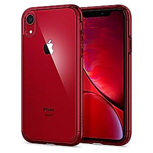 Spigen Ultra Hybrid [Anti-Yellowing] [Military Grade] Designed for iPhone XR Case, 6.1 inch Cover - Red