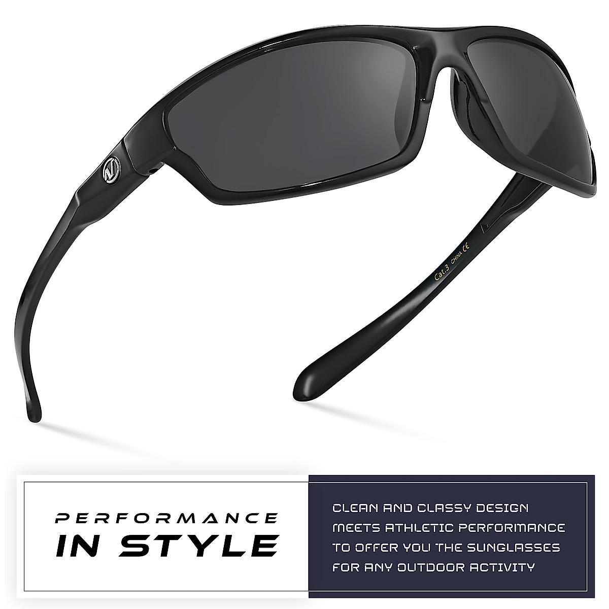 Nitrogen Polarized Wrap Around Sport Sunglasses for Men Women UV400 Driving Fishing Running Sun Glasses