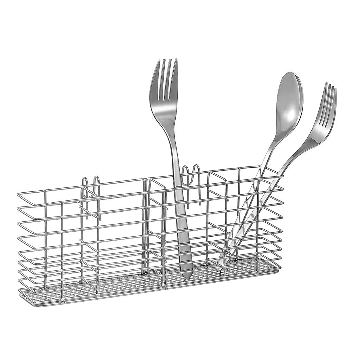 SANNO Expandable Dish Drying Rack with 4 Division Utensil Silverware Cutlery Holder,Large Dish Drainer Drain Expandable Dish Rack Shelf Dish Rack in Sink or Over Sink On Counter Stainless Steel