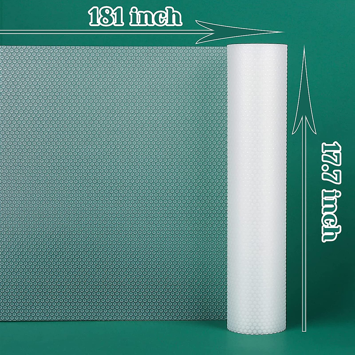 GOTECHBO Shelf Liner Waterproof - Clear Fridge Liners Washable, EVA Anti Frost Refrigerator Mat, Oil-Proof Non Adhesive Cabinet Drawer Liner (17.7" x 181 inch)