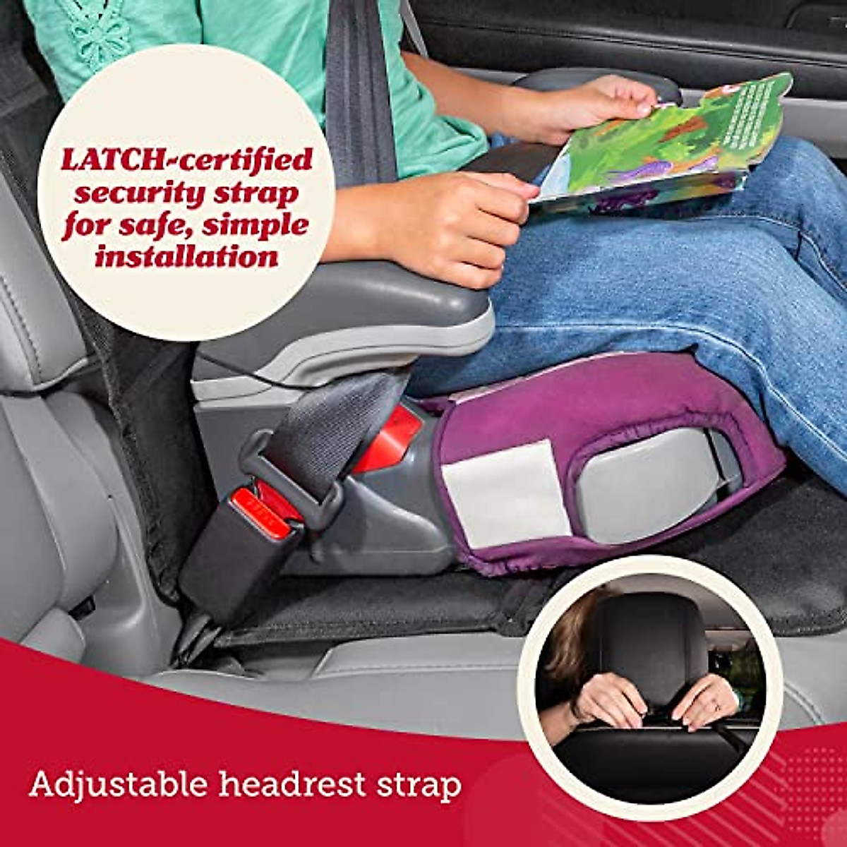 Lusso Gear Car Seat Protector: Thick Waterproof Pad, Non-Slip Durable Rubber Backing, Universal Fit, Compatible with Leather or Fabric, Driver or Passenger Seats, Adjustable Headrest Strap (Black)