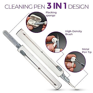 CRAFTUS Airpod Cleaner Kit, Earbuds Cleaning Kit for Airpods Pro 1 2 3, Airpods Cleaning Kit with 2 Soft Spiral Brush, 1 Sim Pin and 1 Putty for Bluetooth Earphones Case, iPhone Charging Jack