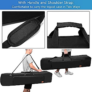 TORIBIO Tripod Carrying Case, 60"x10.2"x10.2"/155x26x26cm Water Resistant Lightweight Multifunctional Tripod Case Bag Padded Heavy-Duty Suit for Lights, Speakers, Cameras, Booms, Microphone Stands