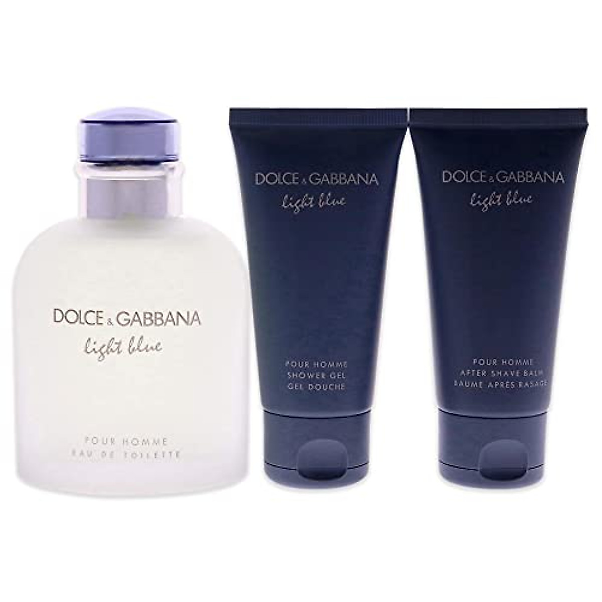 Dolce & Gabbana Light Blue Men 3 Pc Gift Set 4.2oz EDT Spray, 1.6oz After Shave Balm, 1.6oz Shower Gel,P-D7-040-20-HTG-anniek