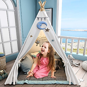 Sumerice Teepee Play Tent for Kids with Carry Case, Foldable Girls Playhouse Toy Tent, Gift for Baby Toddler to Play Game Indoor and Outdoor