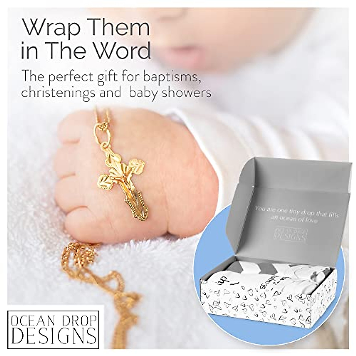 Ocean Drop Designs Baby Gowns 2 Packs (0-6 M) - 100% Cotton Newborn Coming Home From Hospital Outfit, Knotted Gown Baby Newborn, Nightgown, Hospital Outfit, Newborn Outfit for Boys & Girls