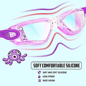 EasYoung Kids Swim Goggles, 2-Pack Swimming Goggles for Child Teens Boys Girls 4-16, Waterproof Swim Pool Goggles