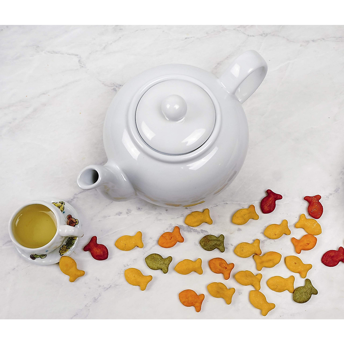 RSVP International Stoneware Teapot Collection, Microwave and Dishwasher Safe, 16 oz, White