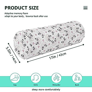 Vnurnrn Panda Neck Support Pillow Round Neck Roll Bolster Cylinder Pillow Cervical Pillows Knee Pillow for Leg Knee Back Head Support for Bedroom Camp Work Women Men