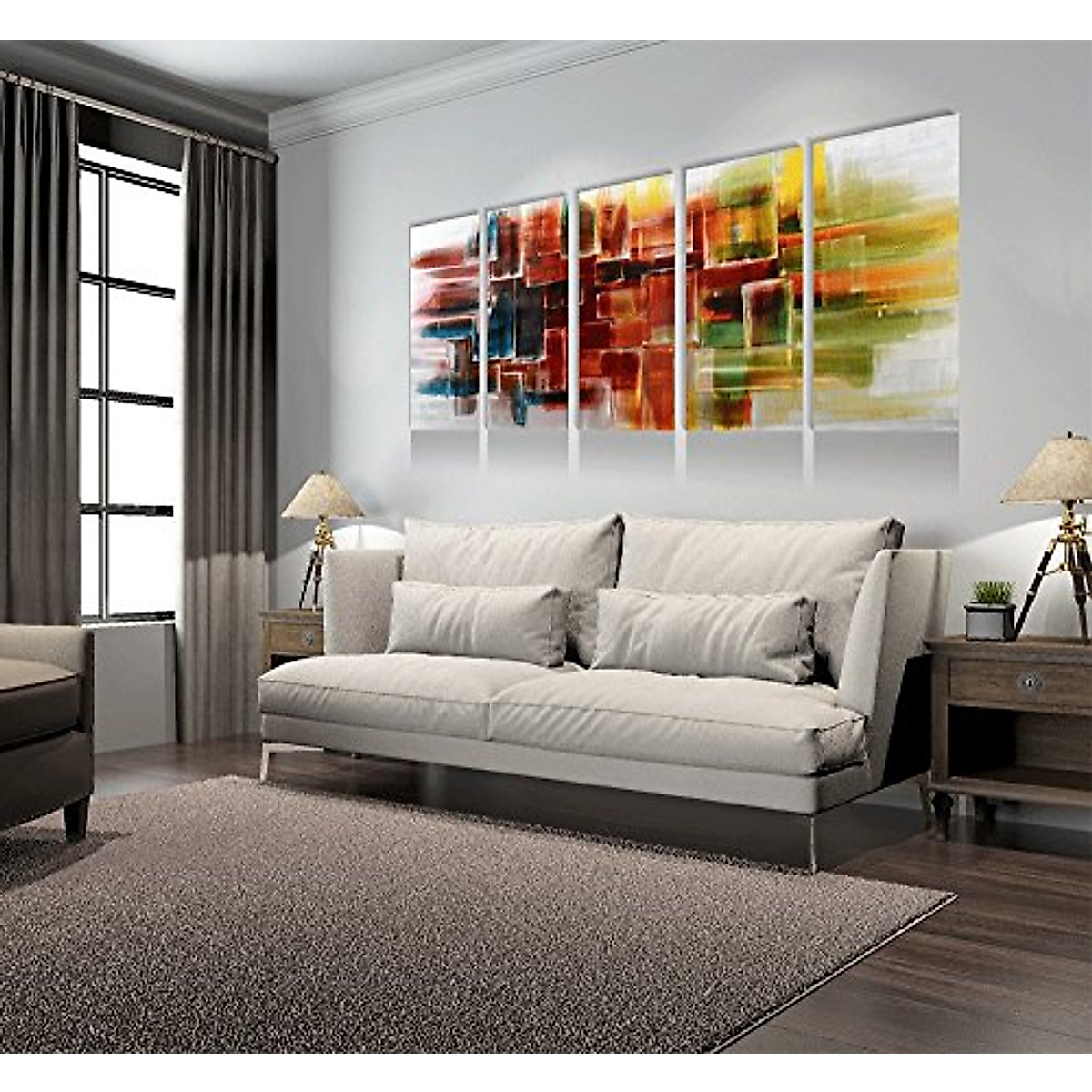 Yihui Arts Abstract Metal Wall Arts Hand Crafted Aluminum Artwork Large Modern Wall Accent for Living Room Bedroom Kitchen Decor