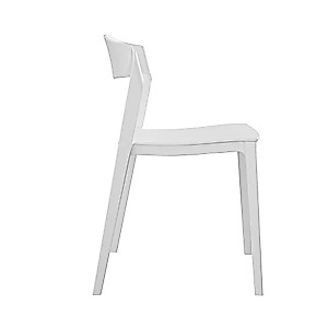 COSCO Outdoor/Indoor Stacking Resin Chair with Ribbon Back, 2-Pack, White