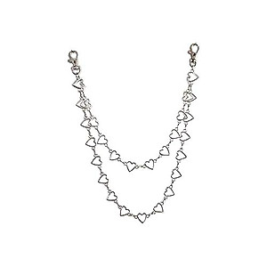 YERTTER Unisex Hip Hop Punk Heart Pendant Layering Trousers Chain Wallet Chain Jeans Pant ChainTrousers Jewelry for Men Women (Silver)