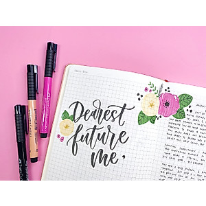 Faber-Castell Pitt Artist Pens Essential Set - 4 Black Markers, Variety of Nibs