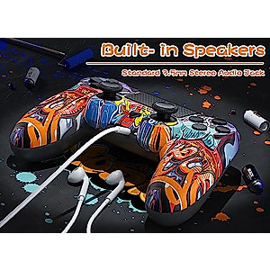 Gamrombo 【Upgraded 2 Pack Wireless Controller Replacement for PS4, Compatible with Playstation 4/Pro/Slim/PC Windows, Built-in 1000mAh Battery with Dual Vibration/6-Axis Motion Sensor/Audio Jack