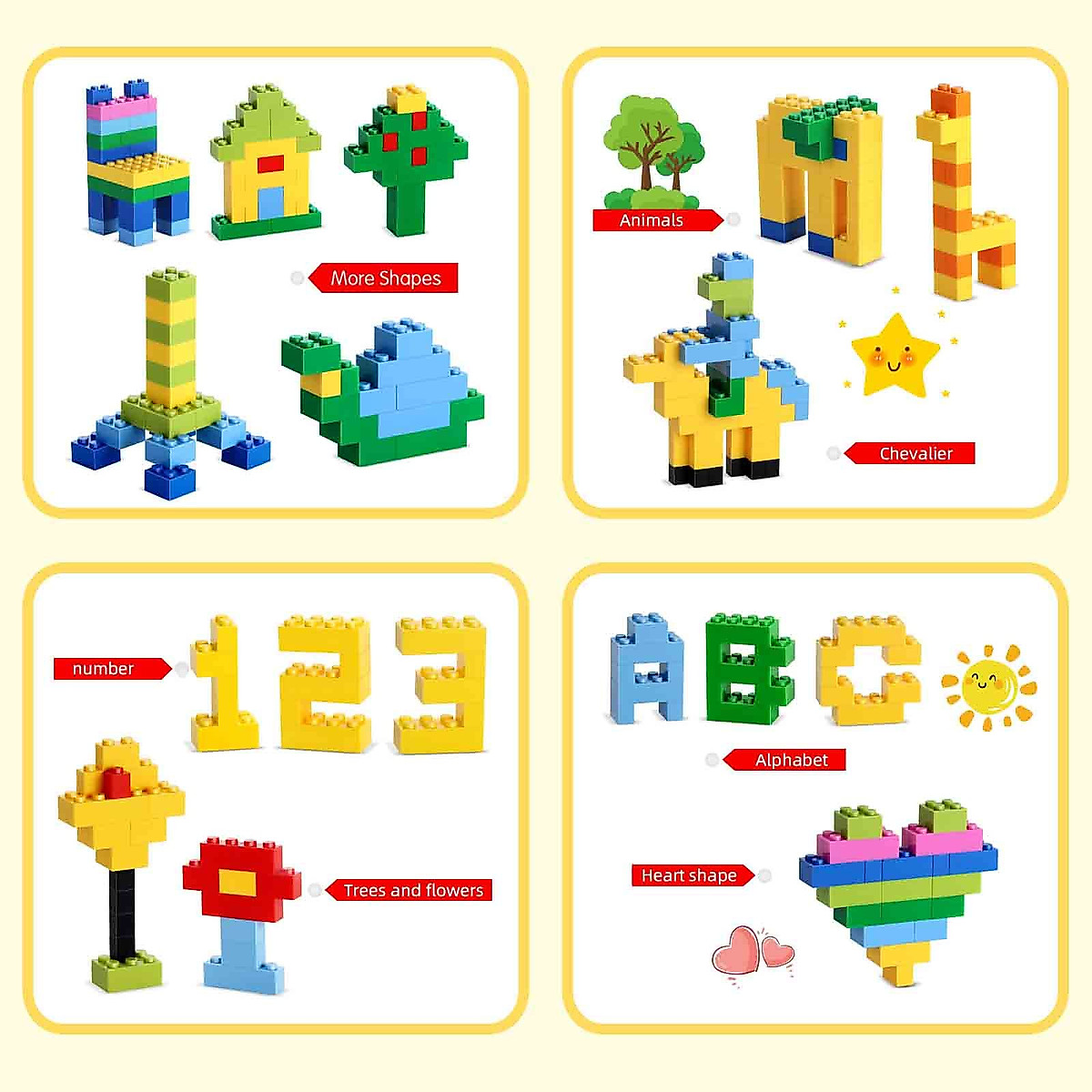 Wange Classic Brick Box 625Pieces Building Block Kit for Creative Play A Great Holiday Present Idea for Christmas Educational Toy for Child