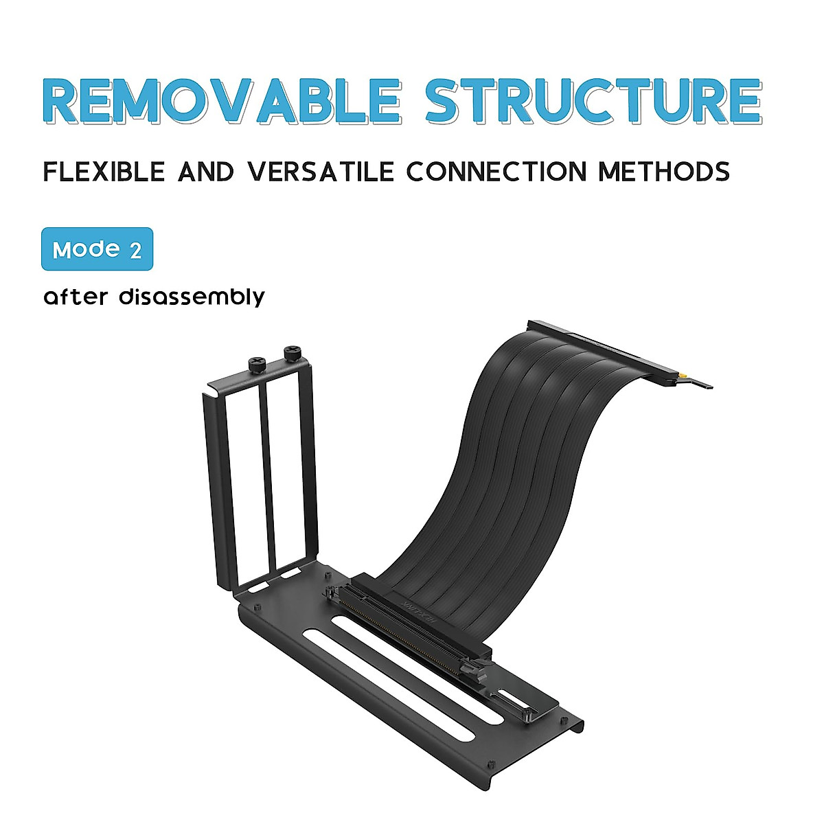 IBEST IMPETUS Vertical GPU Mounting Bracket Graphics Card Holder Kit with PCIE Riser Cable 90 Degree Right Angle 25cm Black