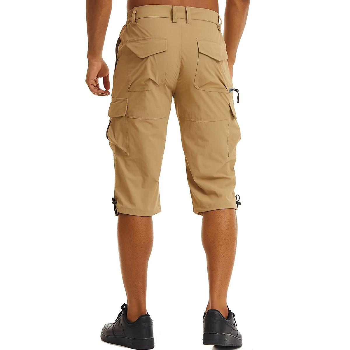 MAGCOMSEN Mens Capri Pants 3/4 Shorts for Men Capri Joggers Fishing Shorts Athletic Shorts Tactical Shorts Mens Workout Running Shorts for Men Green