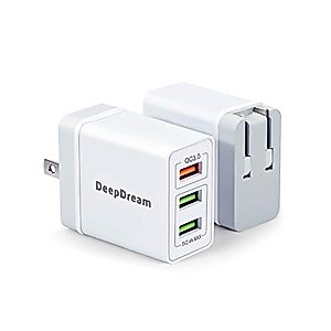 2 Pack USB Quick Charge 3.0 Wall Charger 30W, Deep Dream Multiport USB Wall Charger Plug Adapter, Fast Charger Block Compatible with iPhone 12/11/Pro/XS Max/XR/8/8+/Galaxy S10/S9/S8/Plus/Note 9/8