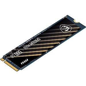 MSI SPATIUM M450 PCIe 4.0 NVMe M.2 500GB Internal Gaming SSD up to 3600MB/s 3D NAND Up to 600 TBW
