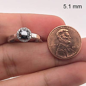 Vogati 0.60 Cts Black & White Diamond Ring in Silver - Valentine's Day Sale