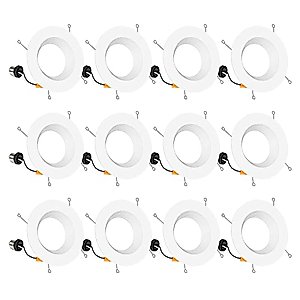hykolity 12 Pack 5/6 Inch LED Recessed Lighting, Baffle Trim, CRI90, 15W=100W, 1100lm, 5000K Daylight White, Dimmable Recessed Lighting, Damp Rated LED Recessed Downlight, ETL Listed