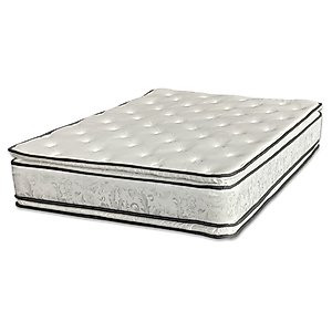 Mattress Solution, 12" Medium Plush Double Sided Pillowtop Innerspring Mattress, with Mattress Protector, Queen