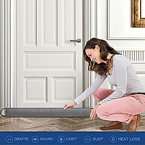 LONGTM Under Door Draft Stopper 36inch, Under Door Noise Blocker Door Snake Draft Stopper Weighted Saving Energy Under Door (Dark Grey) 2LBS